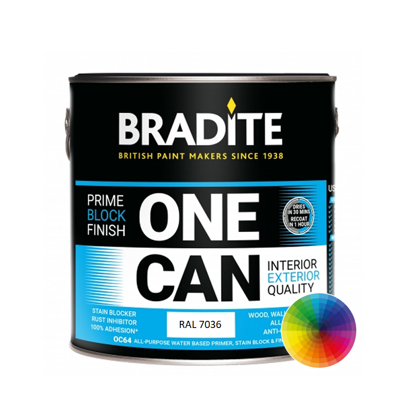 RAL 7036 - Bradite Eggshell One Can | Primer Sealer & Topcoat – Paint ...