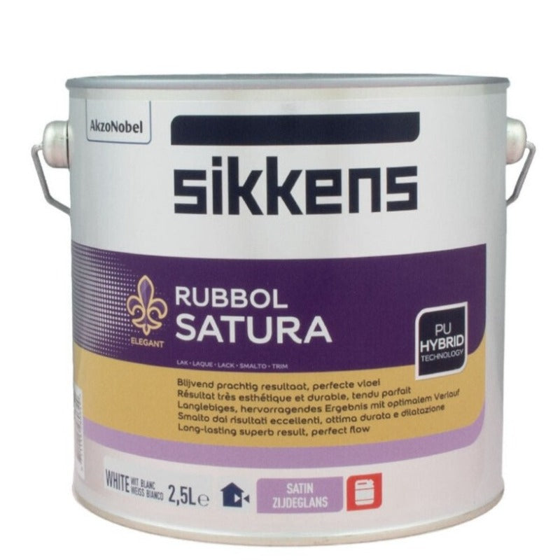 2.5 Litre Sikkens Rubbol Satura White Satin – Paint Online